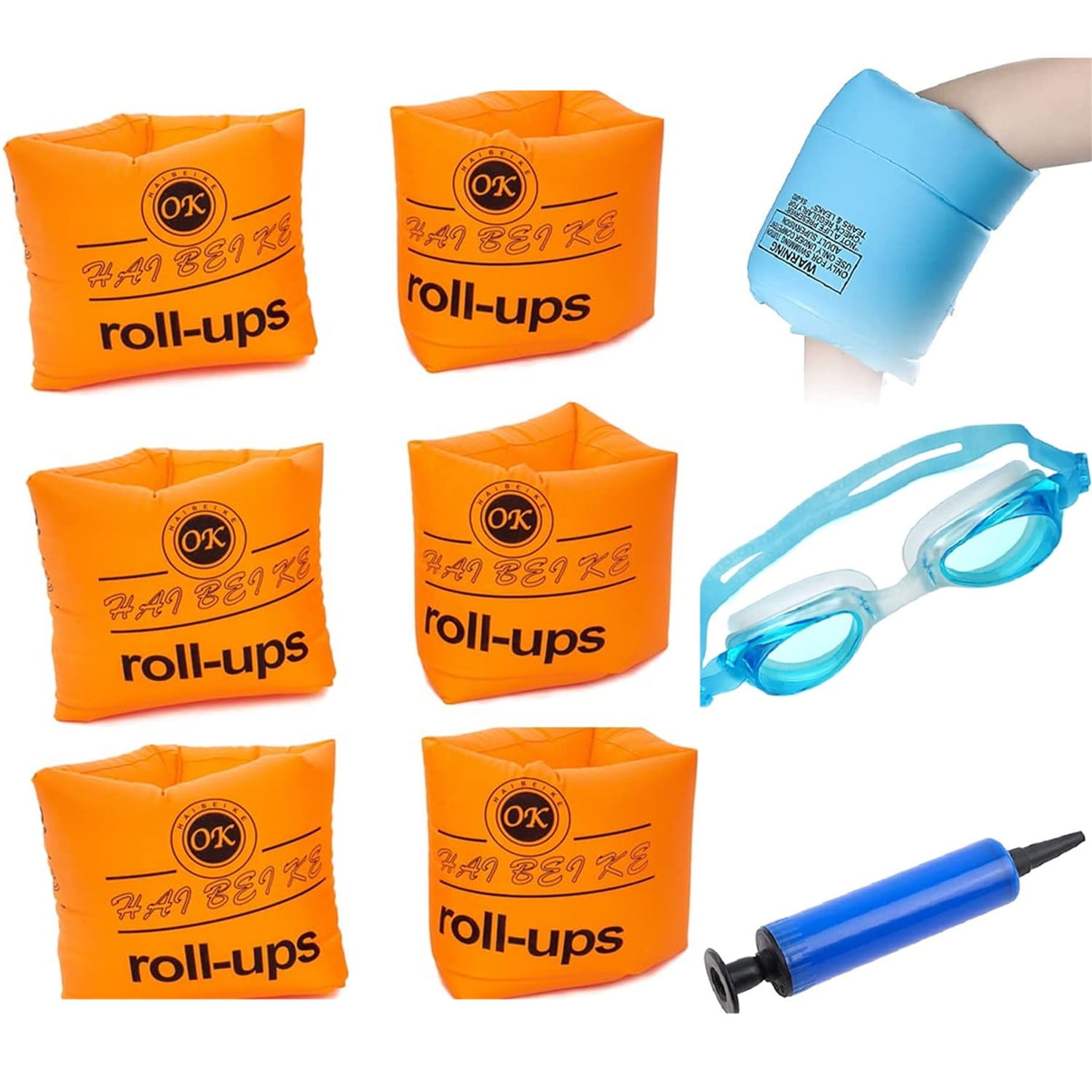 3 Pairs Arm Floaties for Kids Inflatable Swim Arm Bands Pool Floaties ...