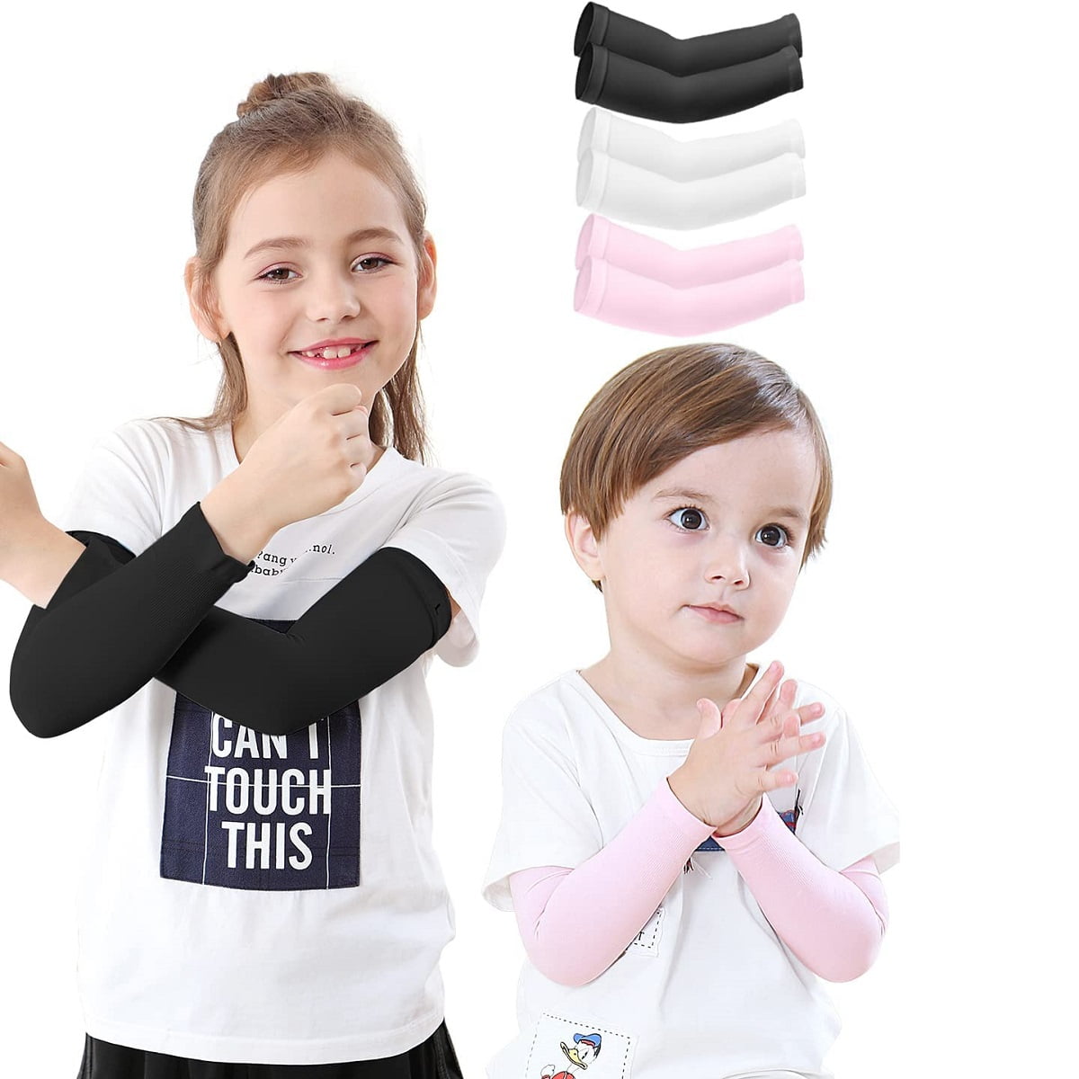 3 Pairs Arm Sleeves for Kids Babies Toddlers, UV Sun Protection Arm ...
