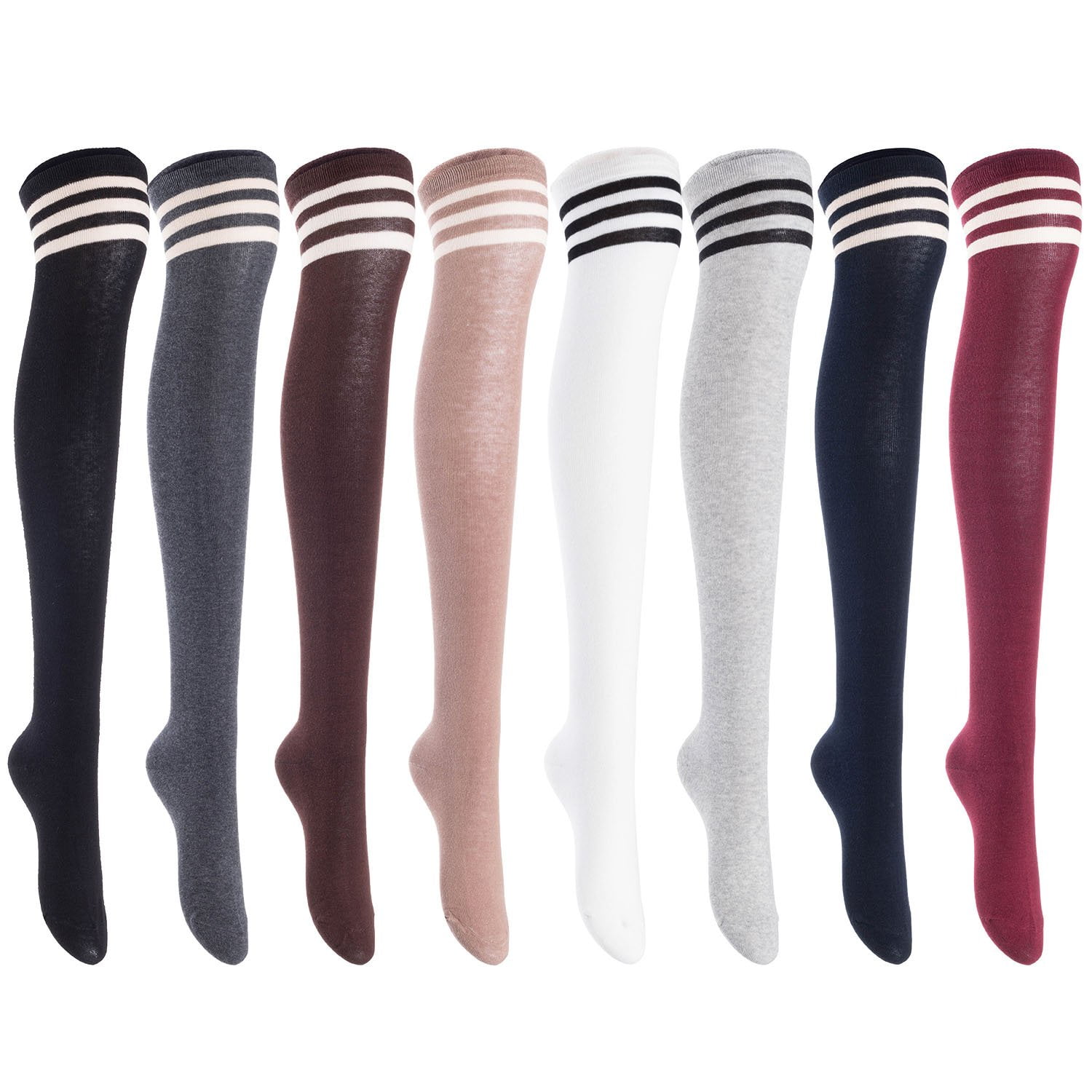3 Pairs Awesome Women Thigh High Cotton Boot Socks. Durable Knee High Socks, Perfect As Winter ...