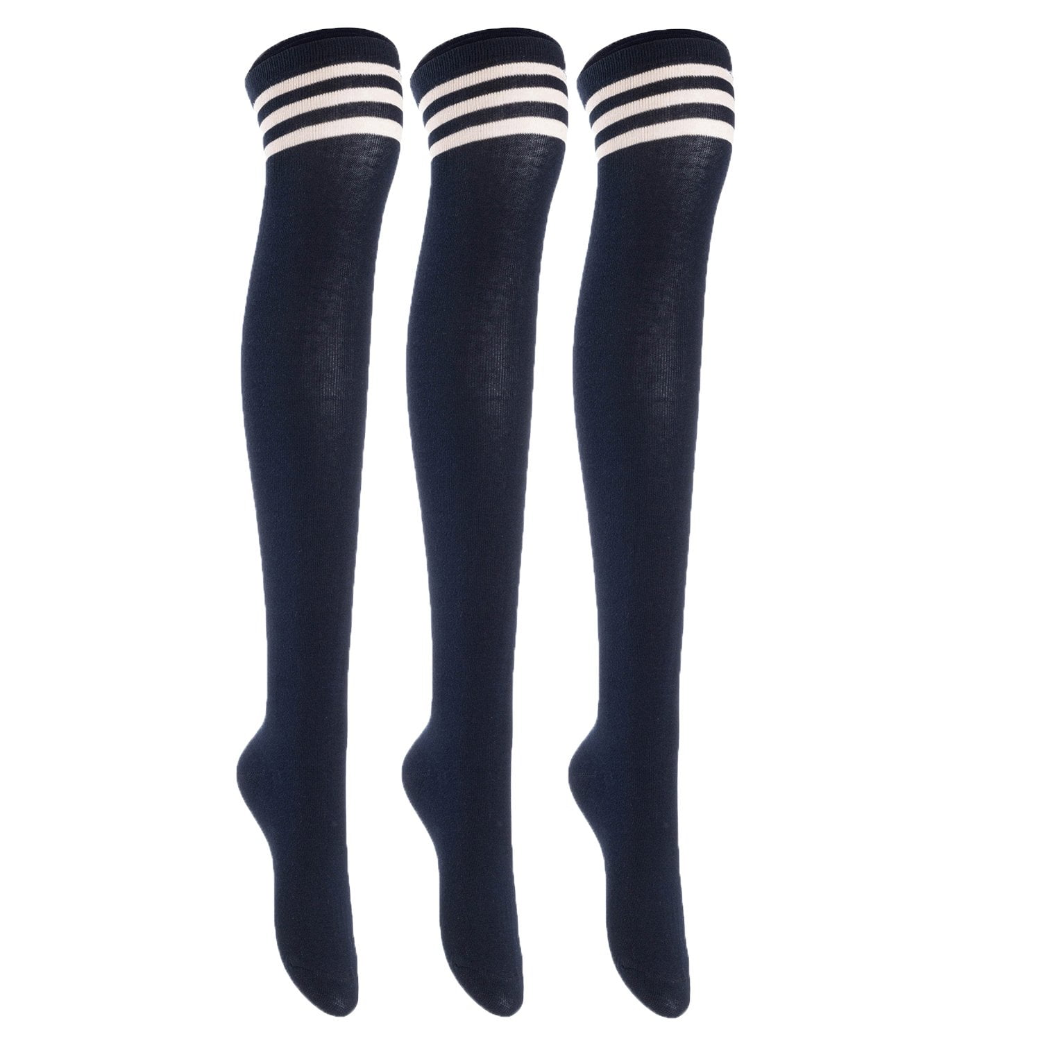 3 Pairs Awesome Women Thigh High Cotton Boot Socks. Durable Knee High ...