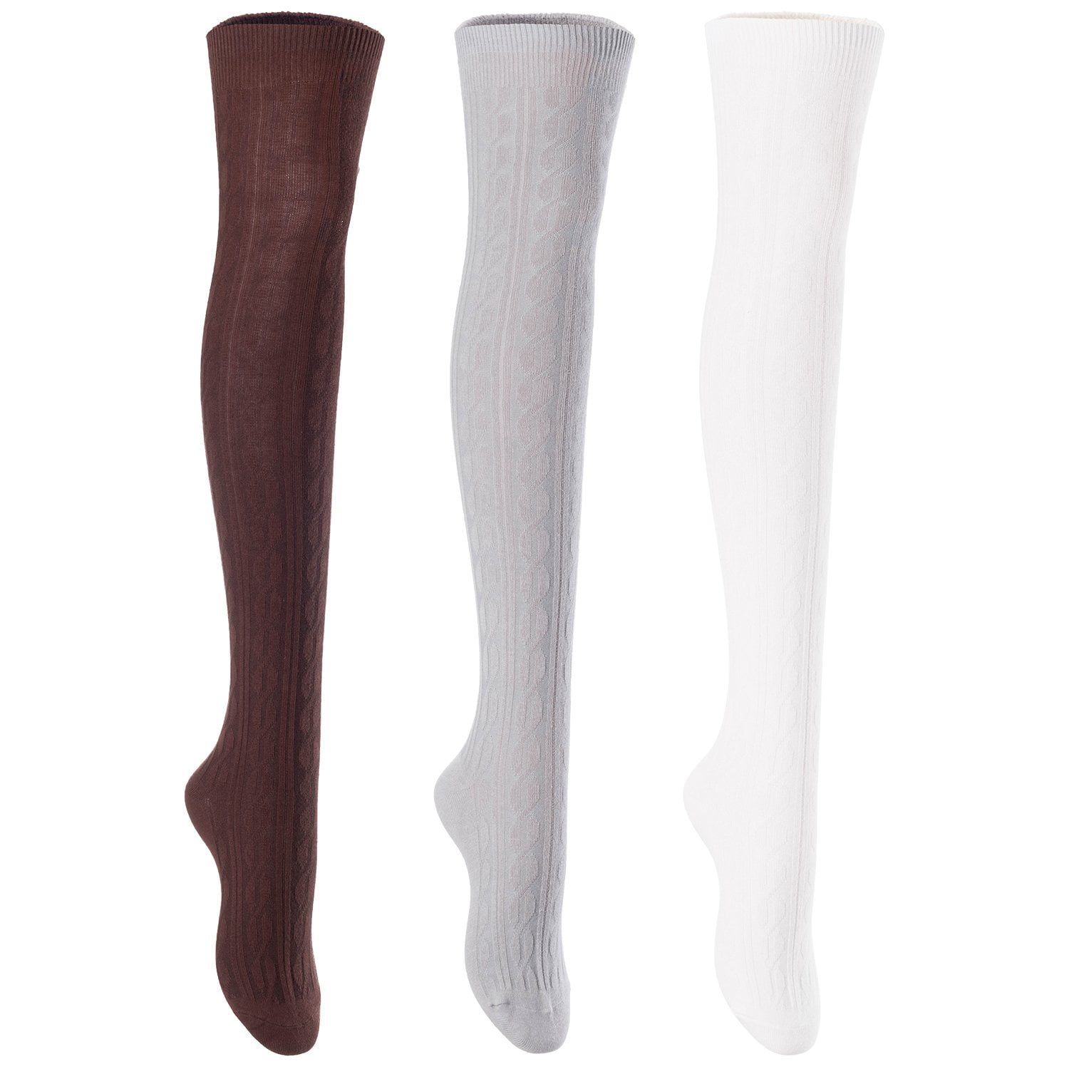 3 Pairs Awesome Women Thigh High Cotton Boot Socks. Durable Knee High ...