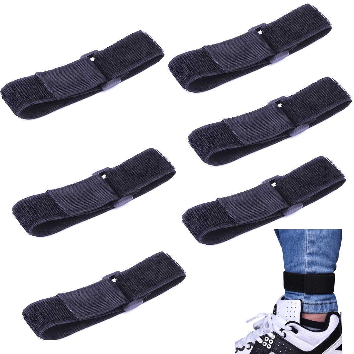 3 Pairs Black Boot Blousers Adjustable Tactical Elastic Boot Bands ...