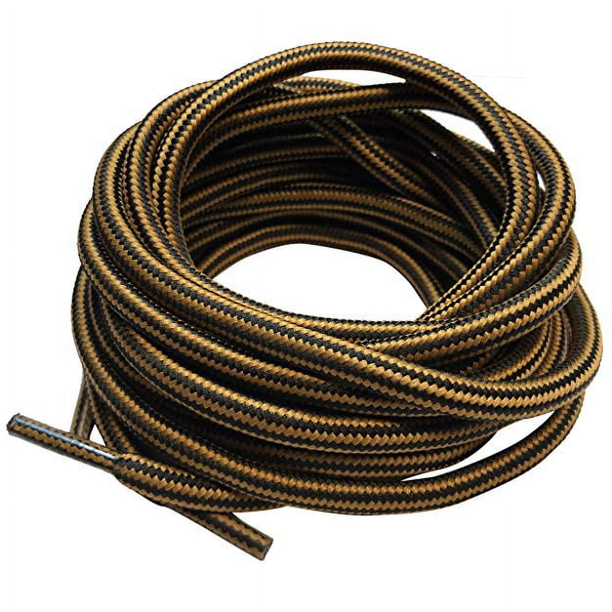 3 Pairs Black/Brown Round Shoelaces, Thick & Long Boot Laces, 36-72 ...