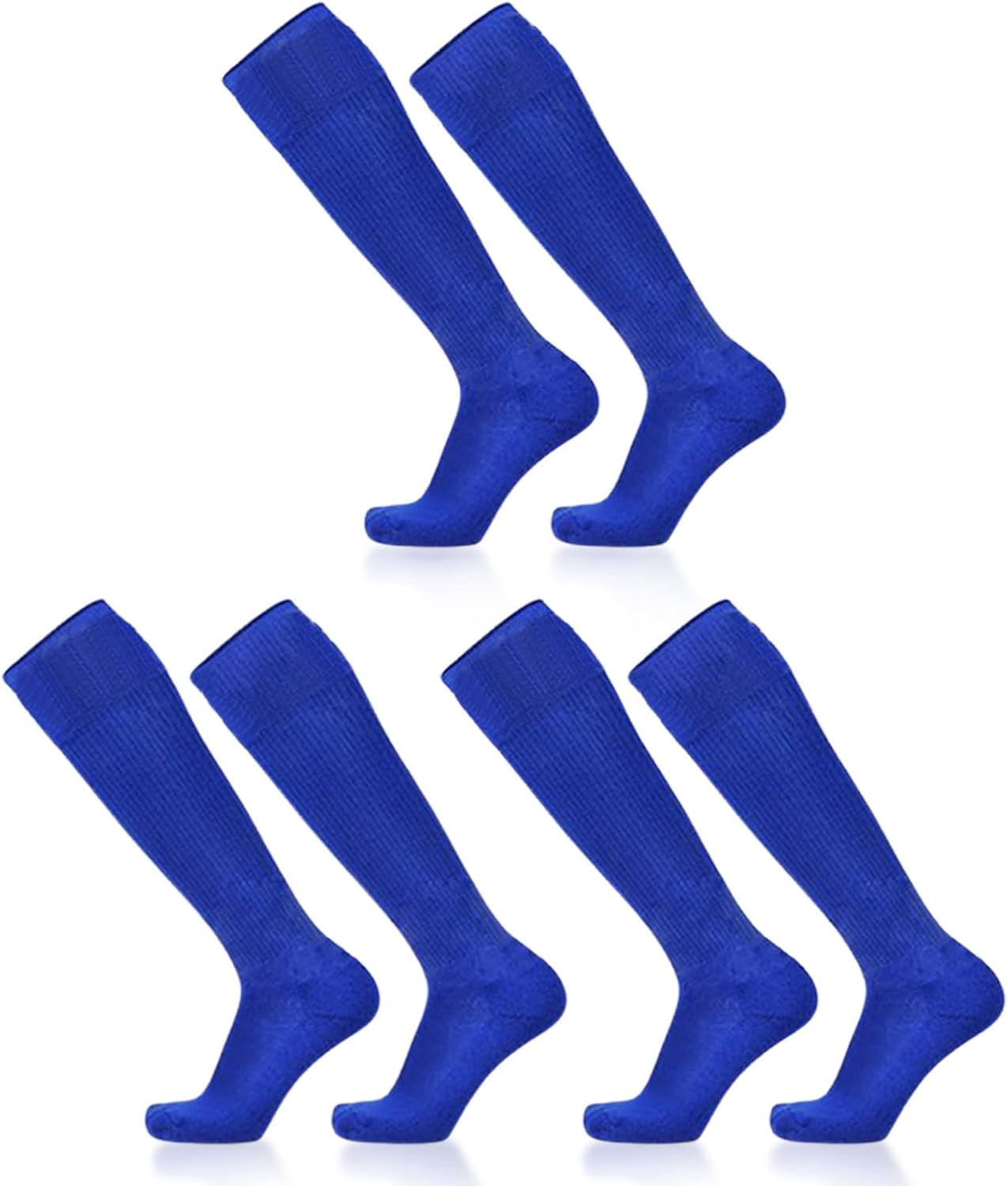 3 Pairs Blue Football Socks, Long Soccer Socks for Boys & Girls Aged 5 ...