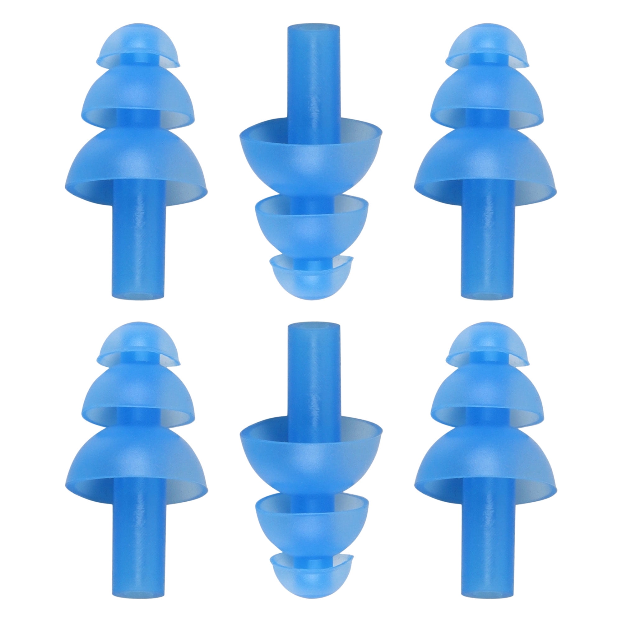 3 Pairs Blue Soft Silicone Swimming Mushroom Waterproof Earplug ...