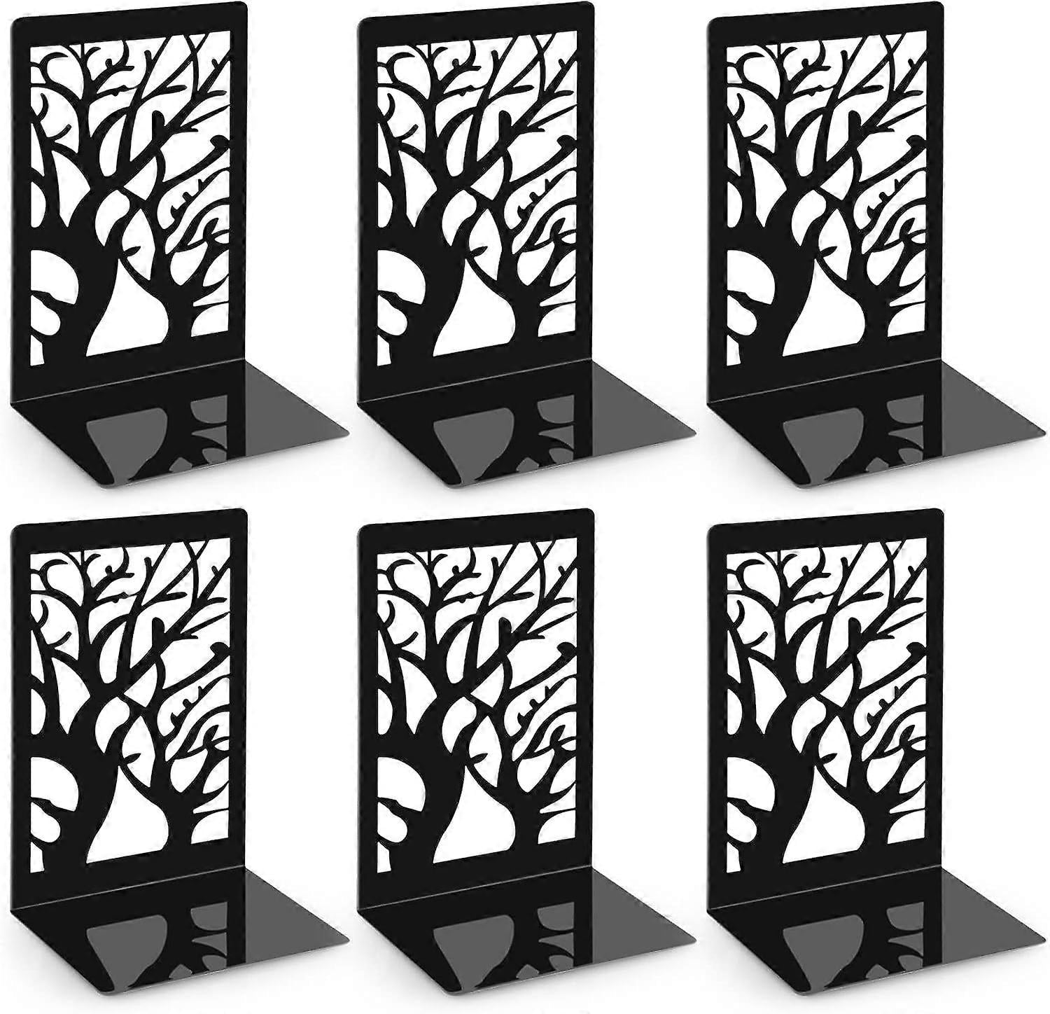 3 Pairs Bookends, Metal Bookends Book Storage Book Block for Bookshelf ...