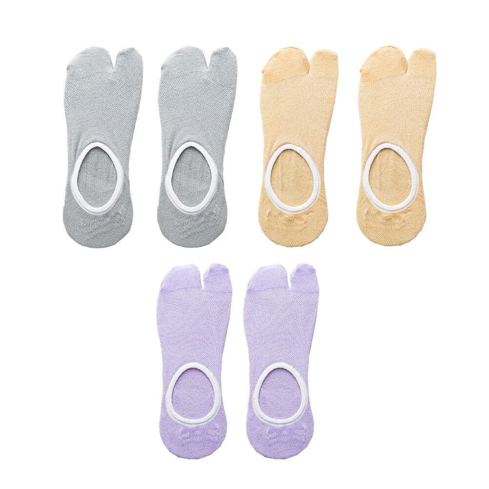 3 Pairs Breathable Two-toed Socks Girl Summer Thin Socks Girl Two-toed ...