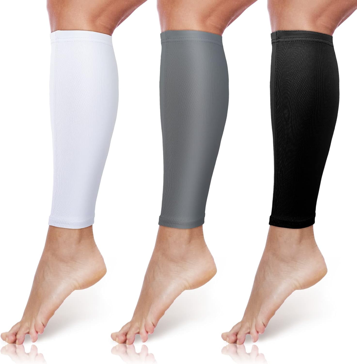 3 Pairs Calf Compression Sleeves for Men And Women Football Leg Sleeve ...