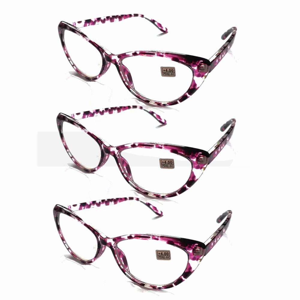 3 Pairs Cat Eye Reading Glasses Classic Tortoise Readers - Walmart.com