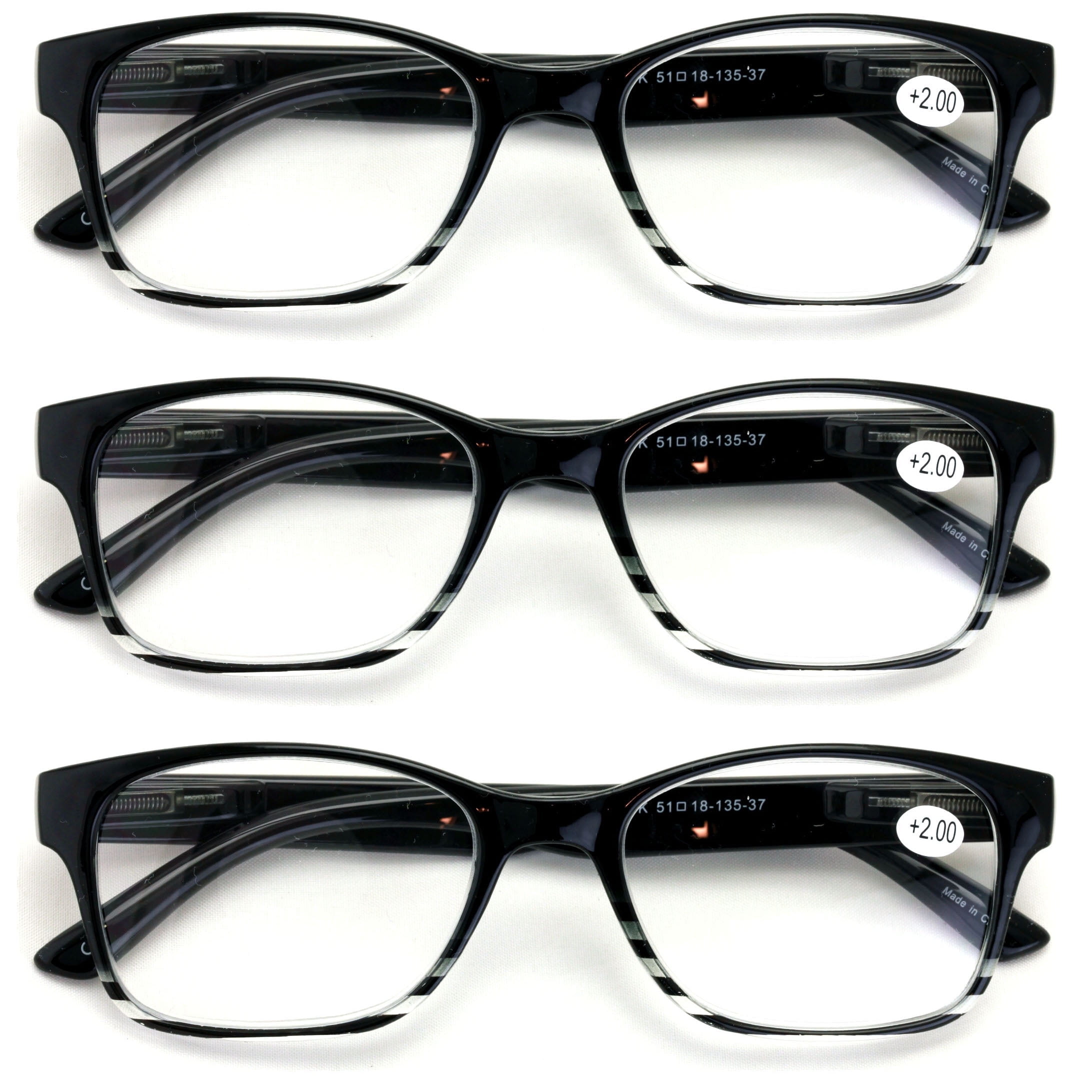 3 Pairs Classic Readers With Spring Hinge - Reading Glasses ...