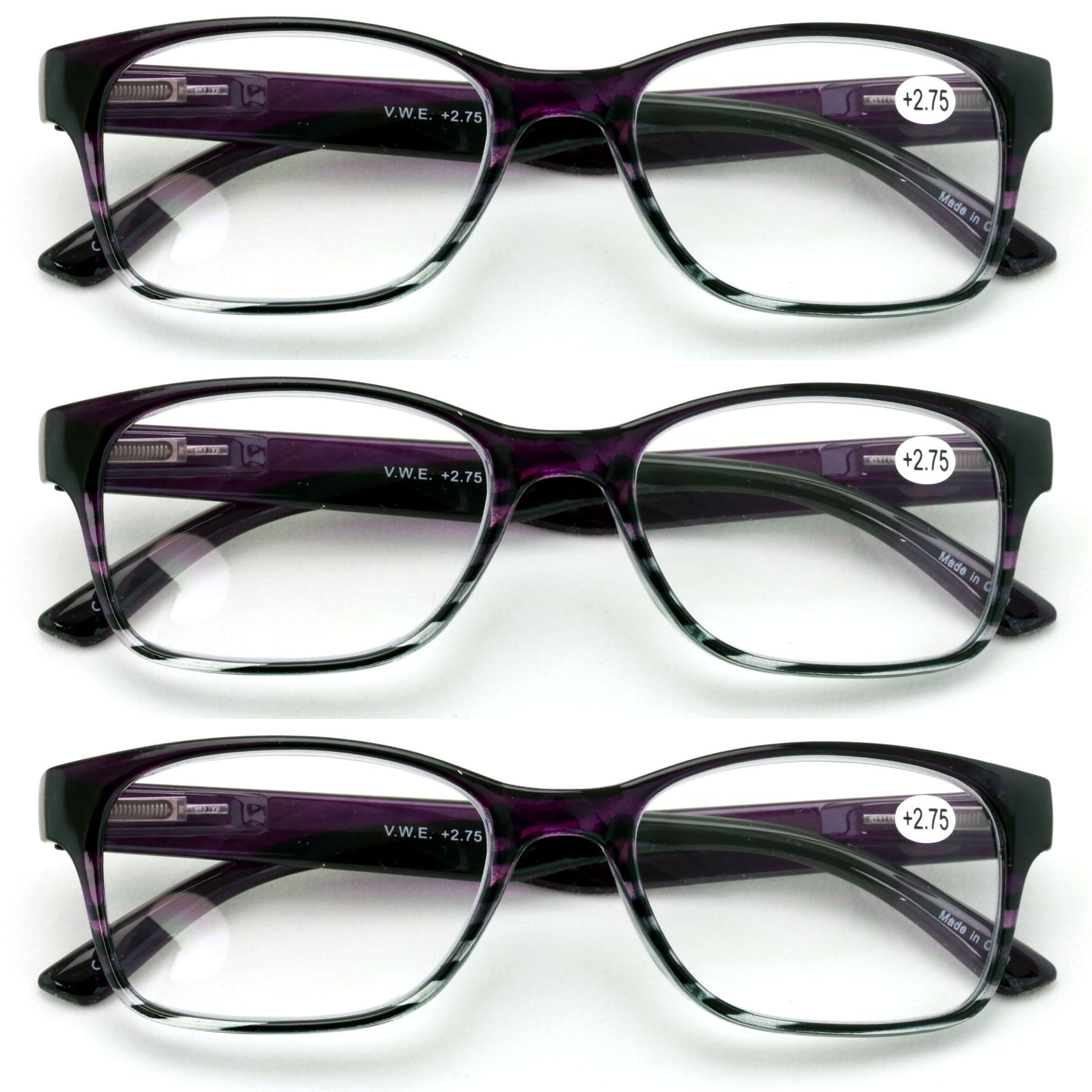3 Pairs Classic Readers With Spring Hinge - Reading Glasses ...
