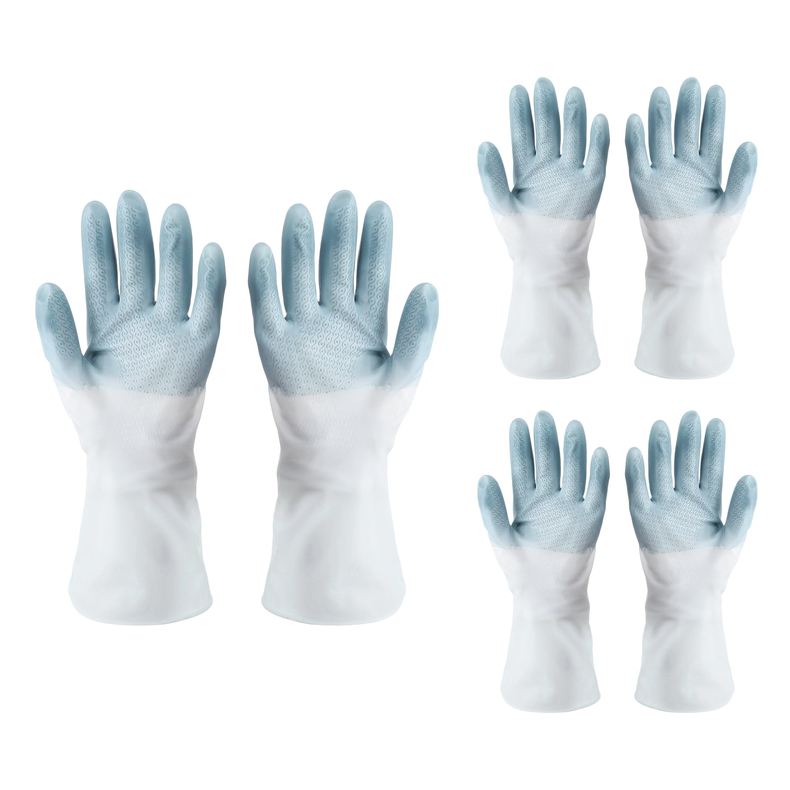 3 Pairs Cleaning Gloves, 11.8 Inch Reusable Household Dishwashing ...