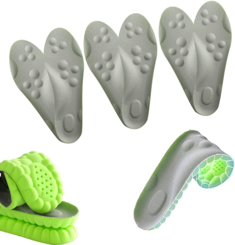 3 Pairs Cloudstride 4D Insoles for Men,Super Soft 4d Cloud Technology ...