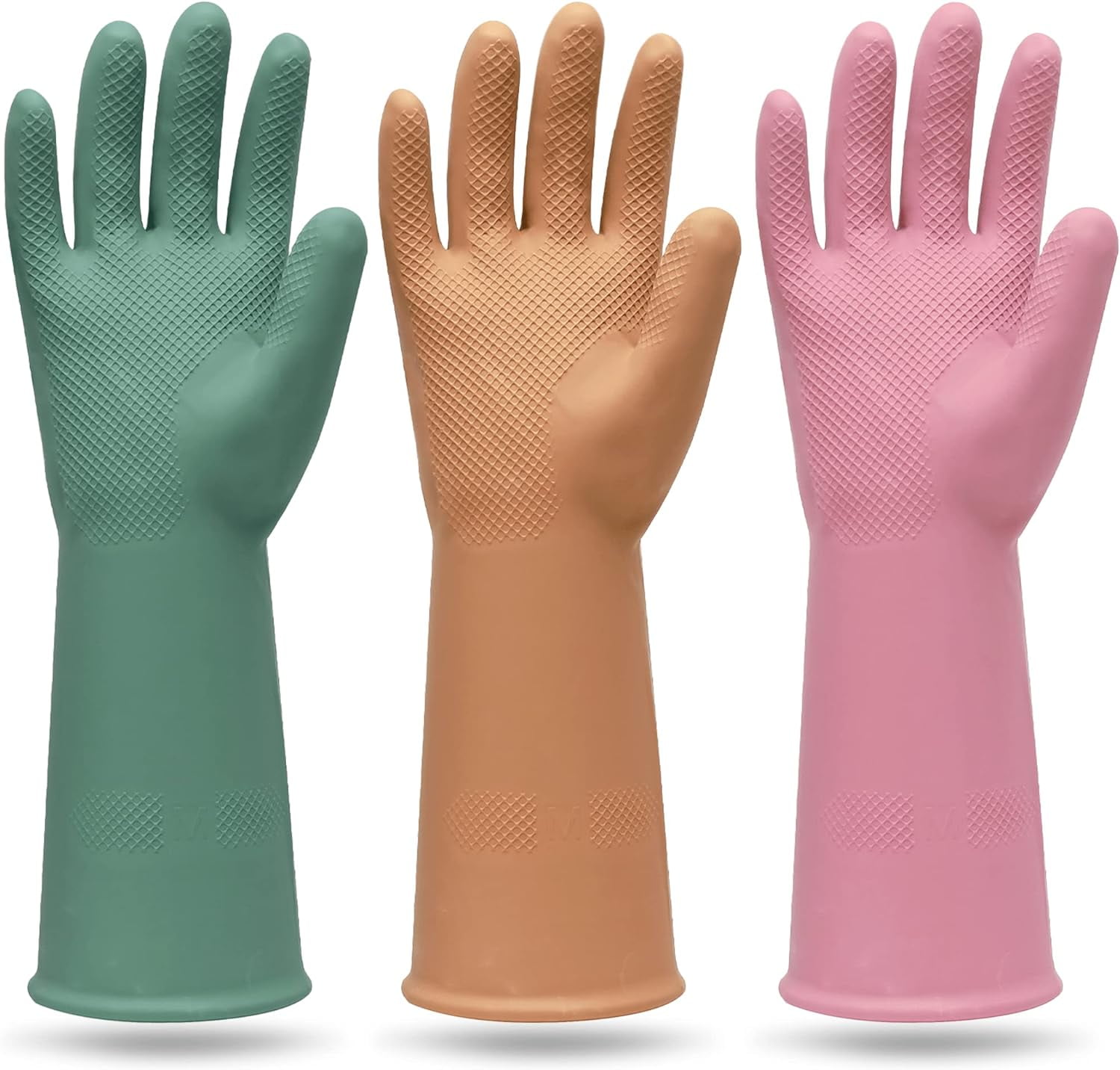 3 Pairs Colorful Reusable Waterproof Household Dishwashing Cleaning ...