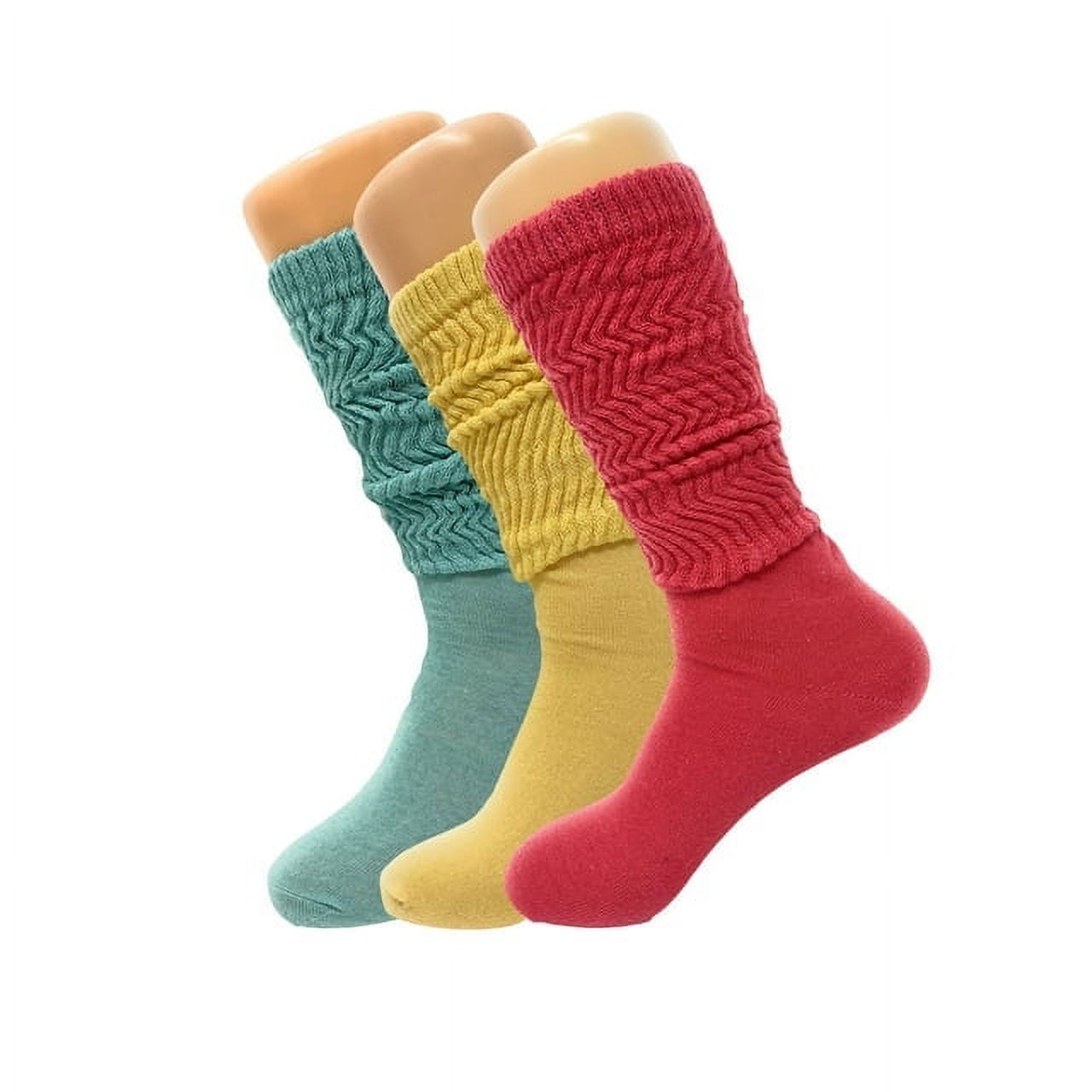 3 Pairs Colorful Slouch Socks for Women with Thin Sole Shoe Size 5-10 ...