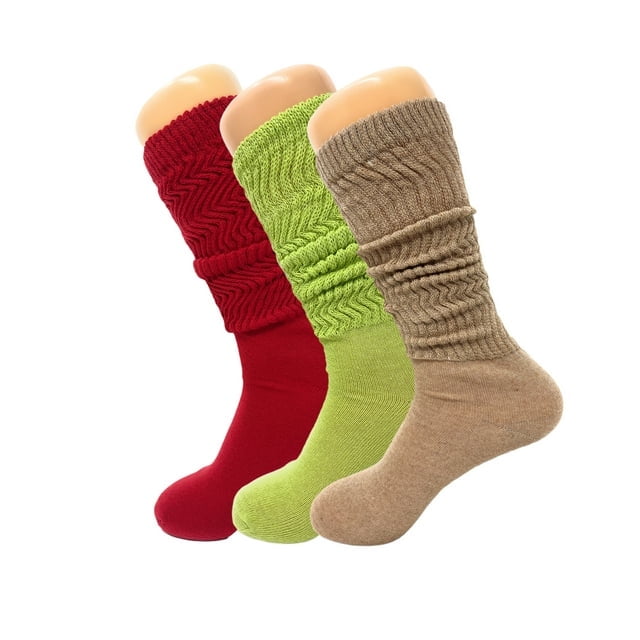 3 Pairs Colorful Slouch Socks for Women with Thin Sole Shoe Size 5-10 ...