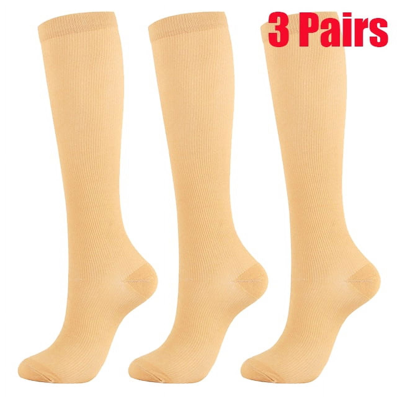 (3 Pairs) Compression Socks 20-30mmHg Graduated Support Mens Womens S ...