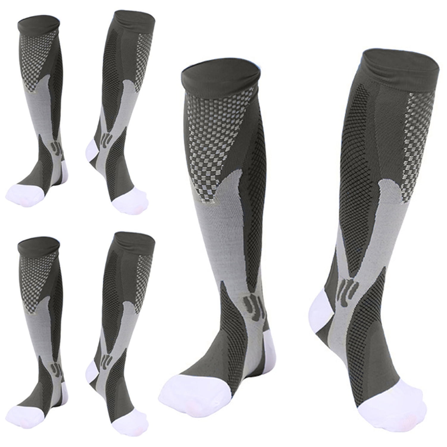 3 Pairs Compression Socks Women & Men - 20-30mmHg Compression, Zero-Toe ...