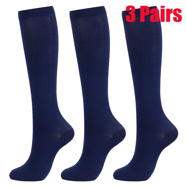 3 Pairs Compression Socks for Women and Men Athletic Running Socks for ...