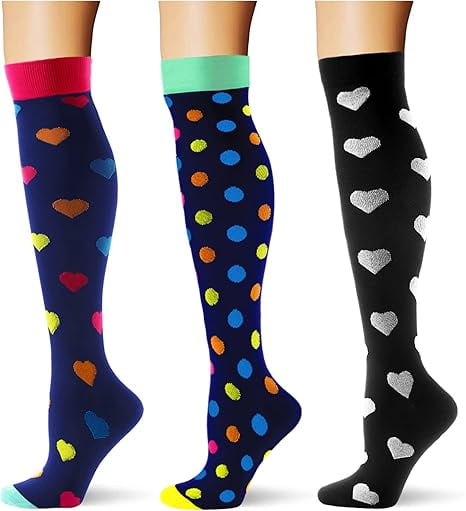3 Pairs Compression Socks for Women & Men Circulation Sport Compression ...