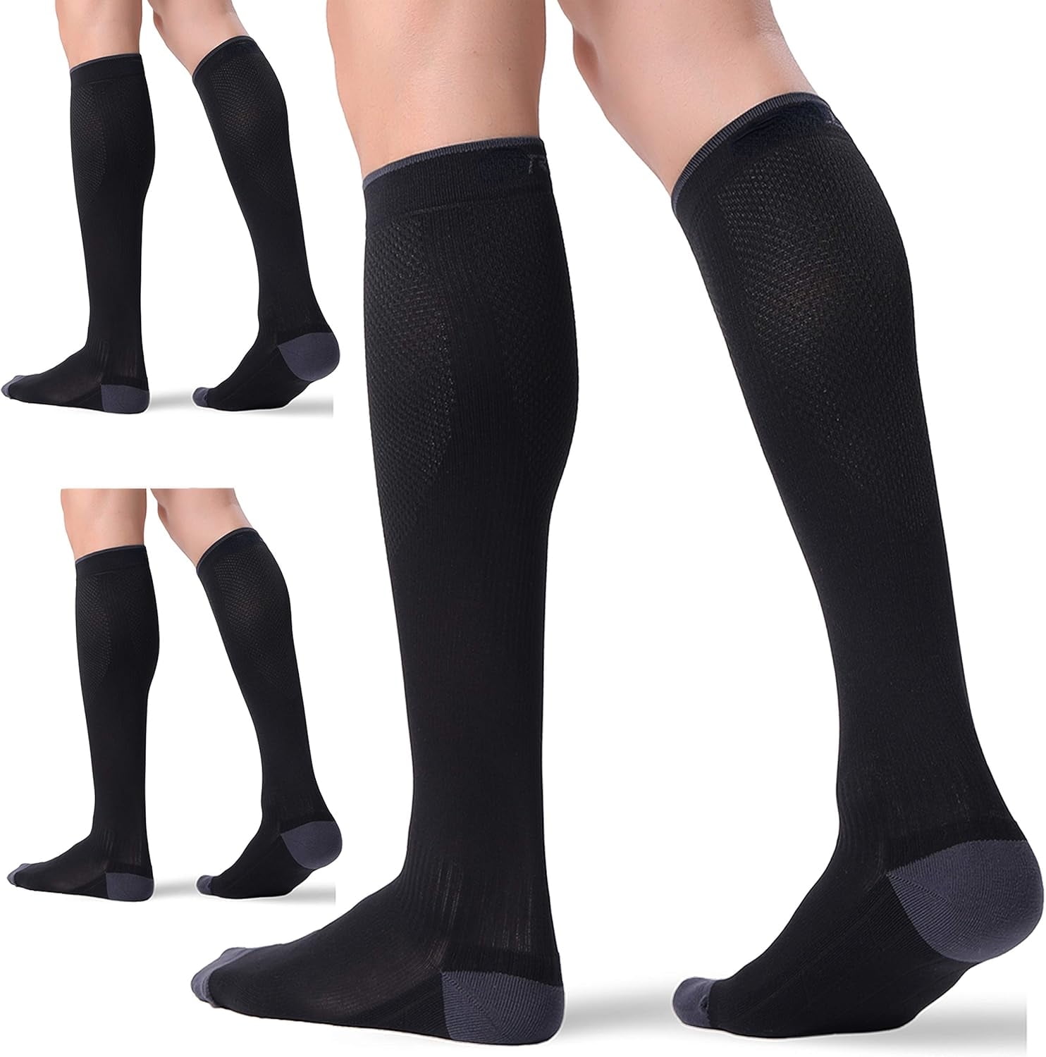 3 Pairs Compression Socks for Women and Men 20-30mmHg-Circulation ...
