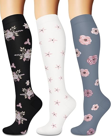 3 Pairs Compression Socks for Women and Men Circulation - Best for ...