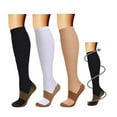 (3 Pairs) Copper Compression Stocking Socks 20-30mmHg Graduated Support ...