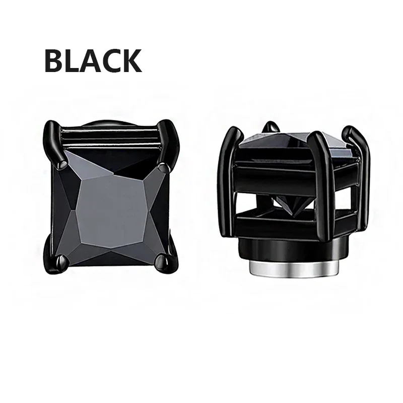 3 Pairs Crystal Strong Magnetic Ear Stud Clip Earrings for Men and ...
