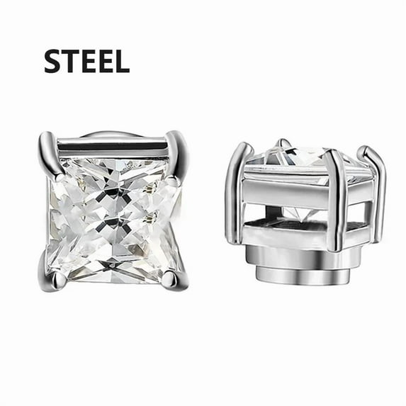 3 Pairs Crystal Strong Magnetic Ear Stud Clip Earrings for Men and ...