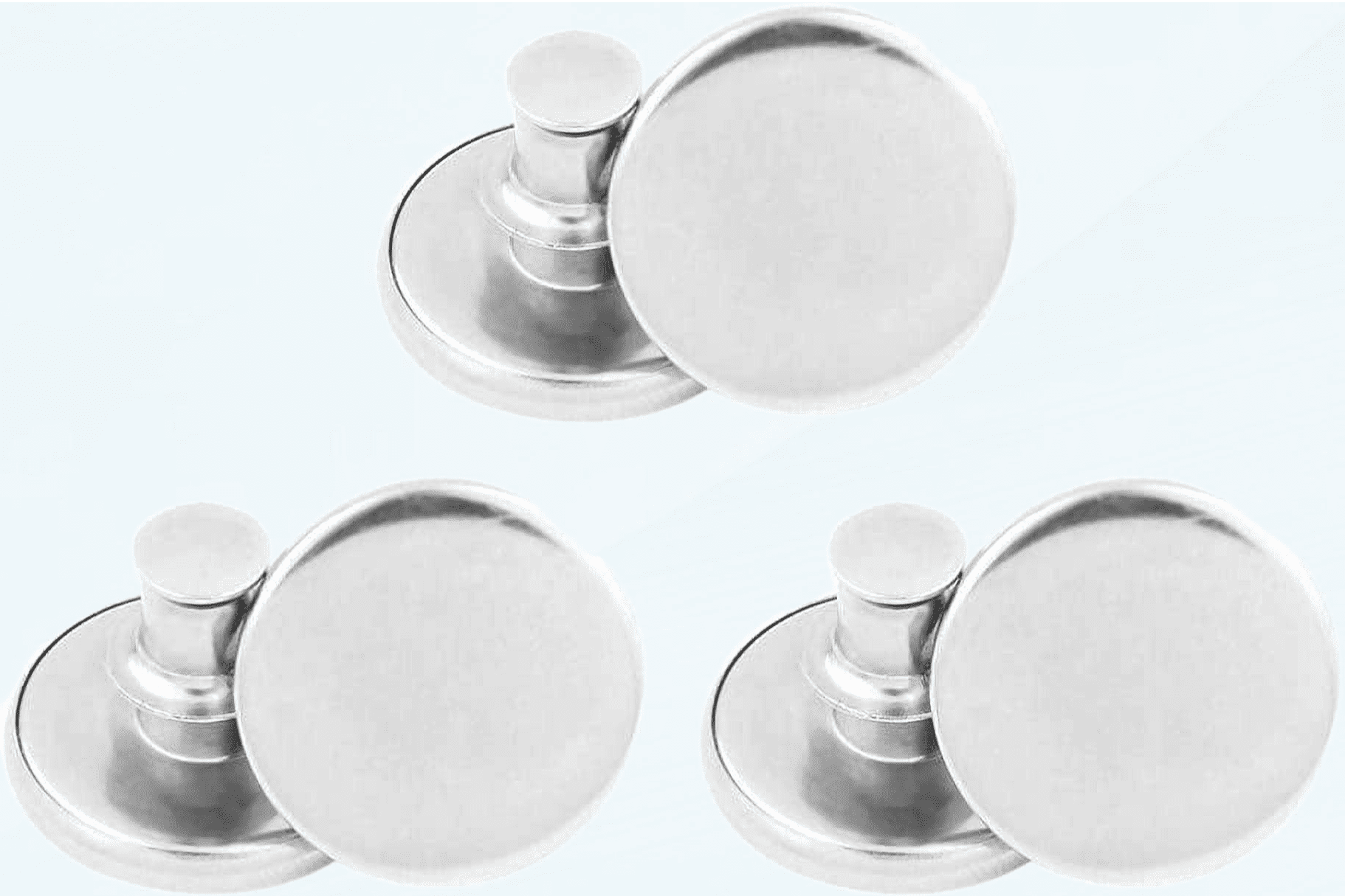 3 Pairs Curtain Magnets Invisible Magnetic Button Stainless Steel ...