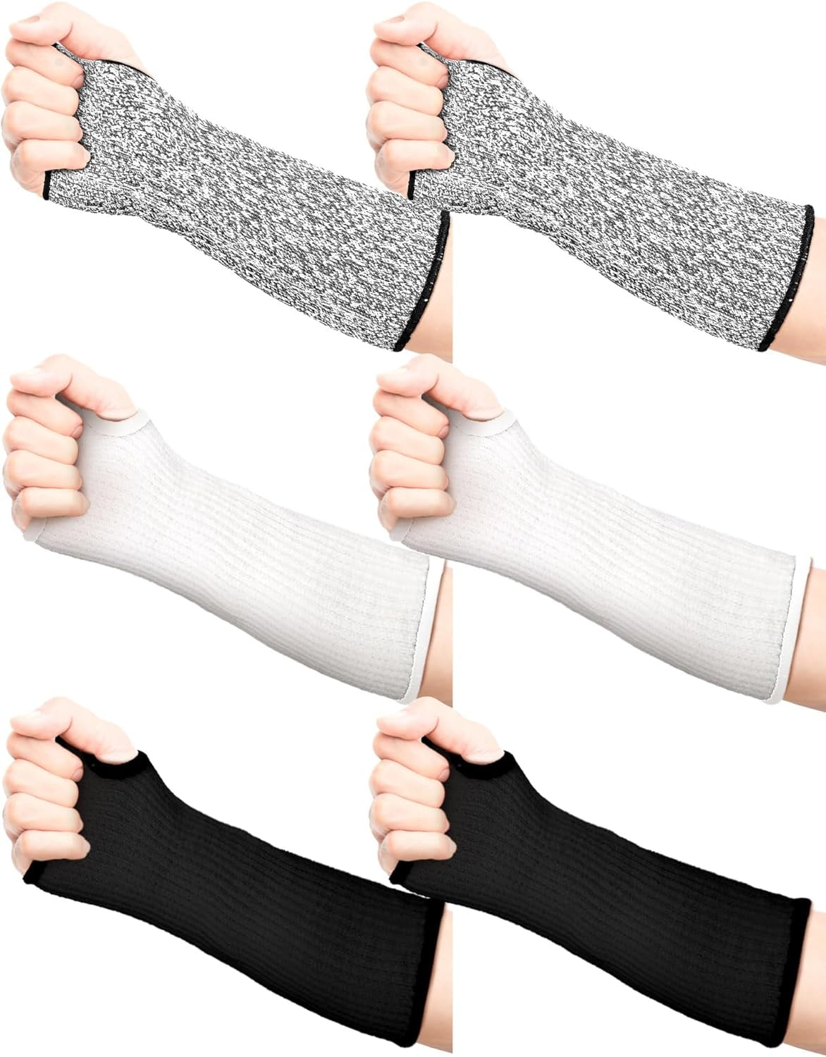 3 Pairs Cut Resistant Arm Sleeves Thin Arm Protectors Arm Guard with ...