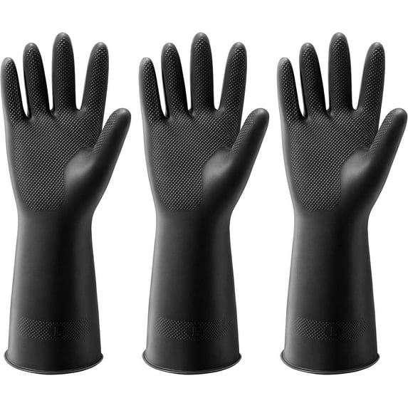 3 Pairs Dishwashing Gloves, Reusable Latex Cleaning Gloves for ...