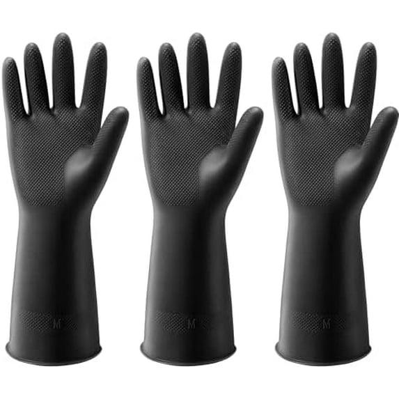 3 Pairs Dishwashing Gloves, Reusable Latex Cleaning Gloves for ...