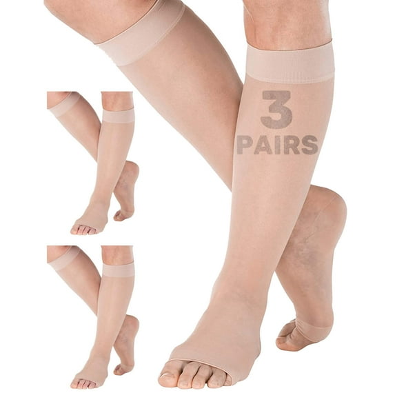 Absolute Support Women's Sheer Compression Stockings, 15-20mmHg, 7XL, 3 ...