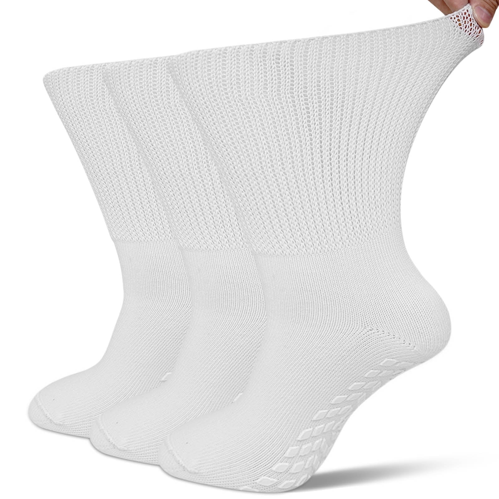 3 Pairs Extra Wide Diabetic Socks ,Swollen Feet Socks Cotton Diabetic ...