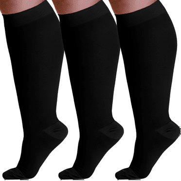 Mojo Plus Size Compression Stockings for Men and Women, 20-30mmHg, 2X ...