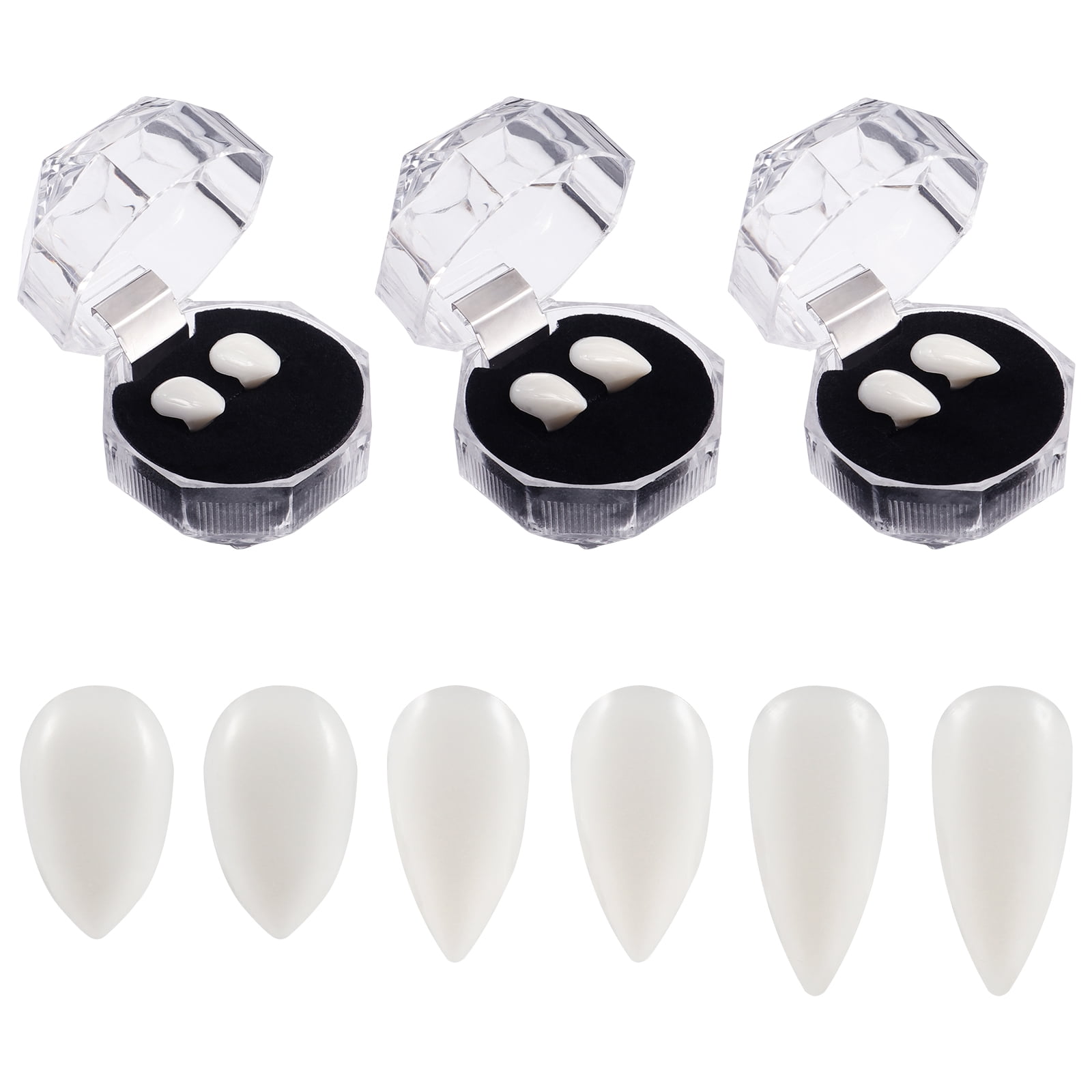 3 Pairs Fangs for Cosplay Vampire Halloween Fake Teeth Woman - Walmart.com