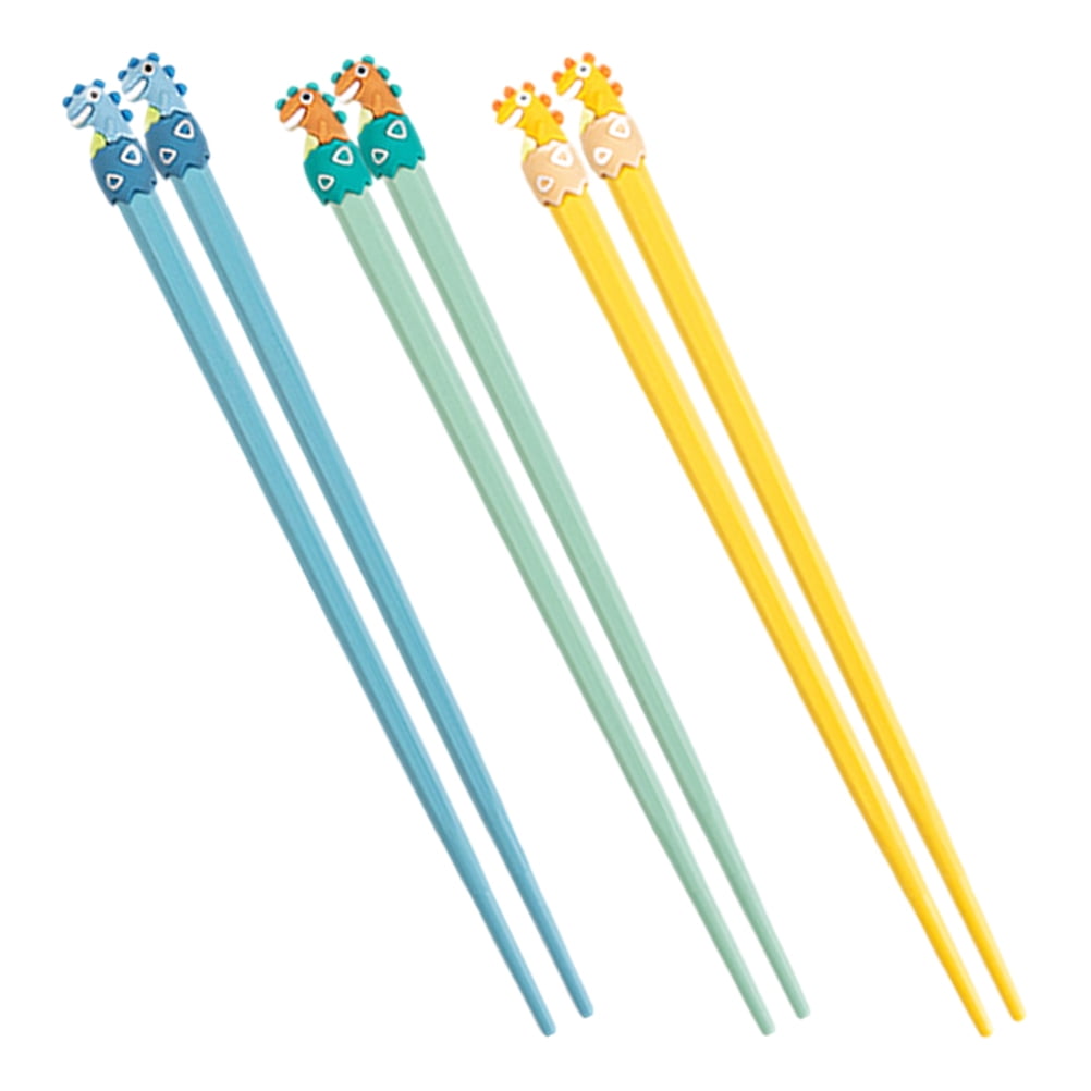3 Pairs Flatware Chopsticks Cartoon Silicone Chopsticks Multi-function ...