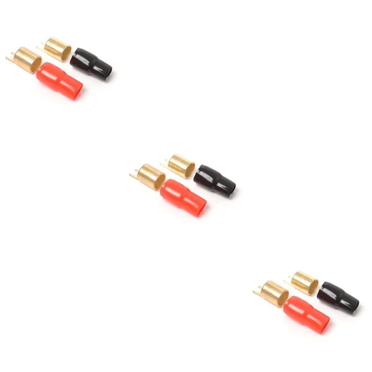 3 Pairs Fork Terminal Connectors Speaker Wire Cable Crimp Curly Red ...