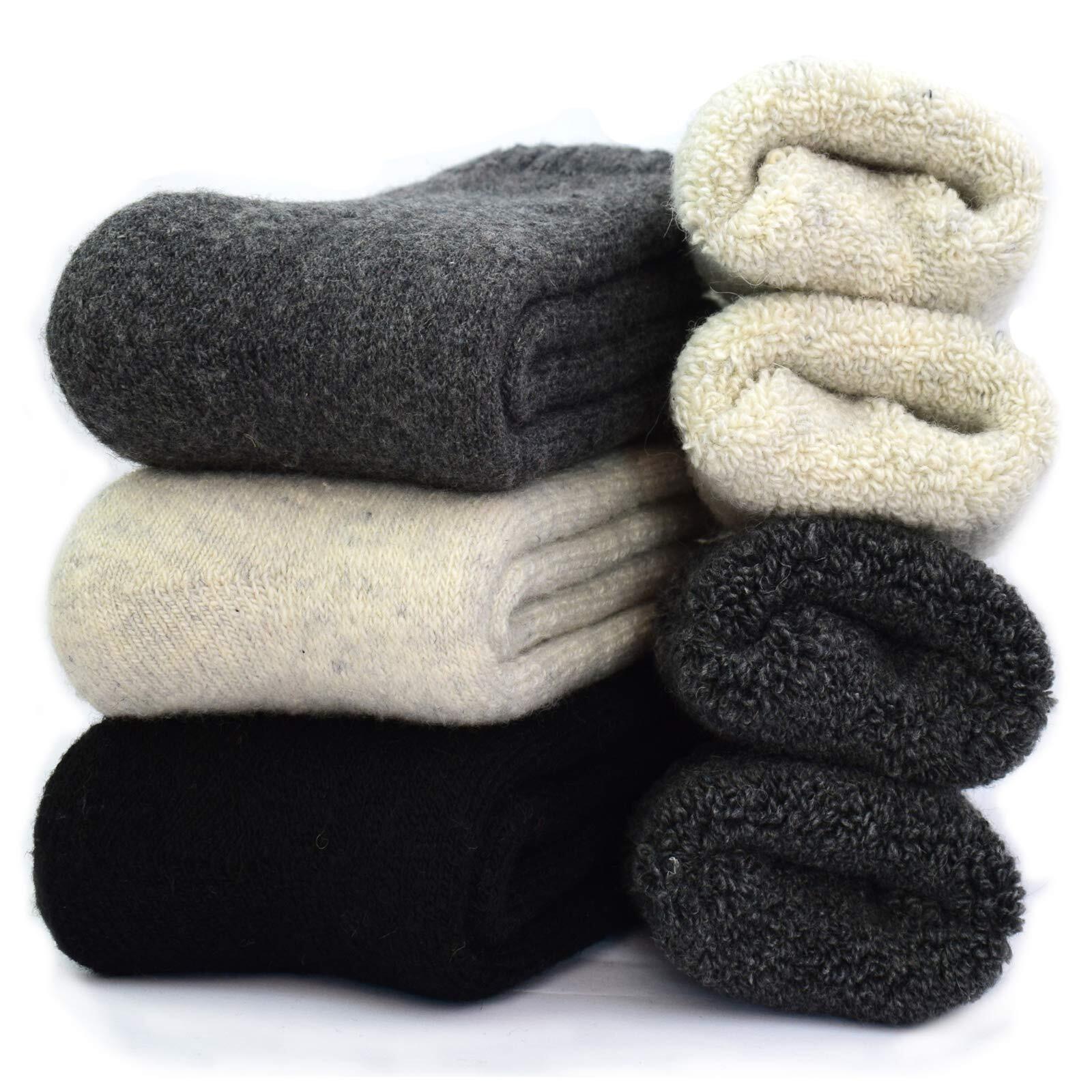 iMucci 5 Pairs Women Wool Socks - Winter Warm Thick Soft Wool Socks ...