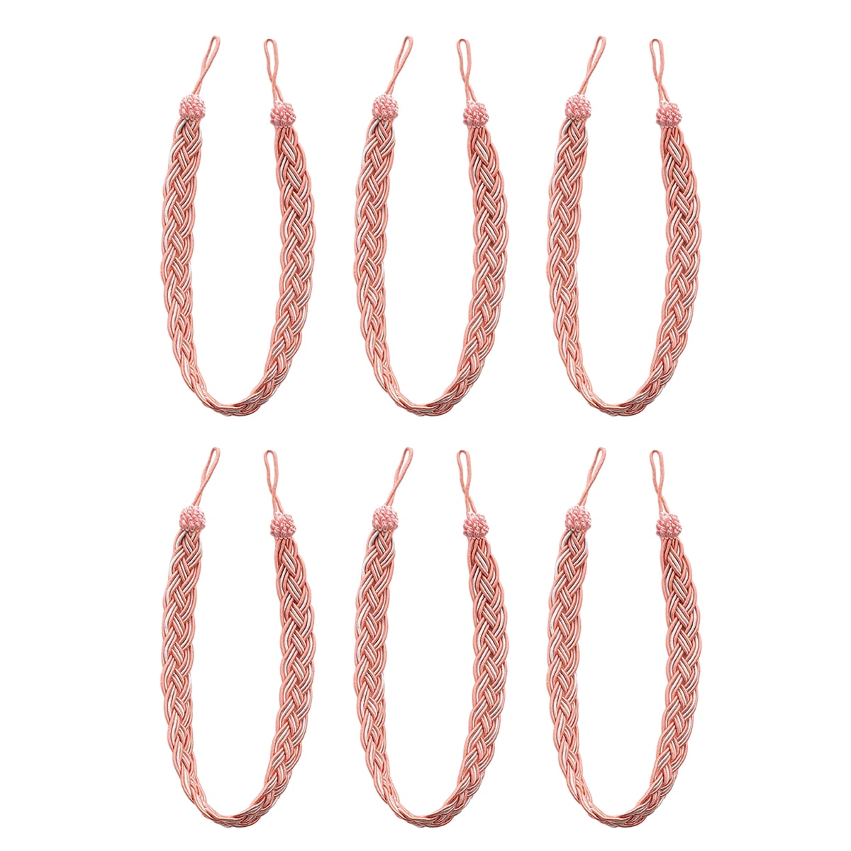 3 Pairs Hand Braided Curtain Tie Back, Buckle Holdback Drapery Curtain ...