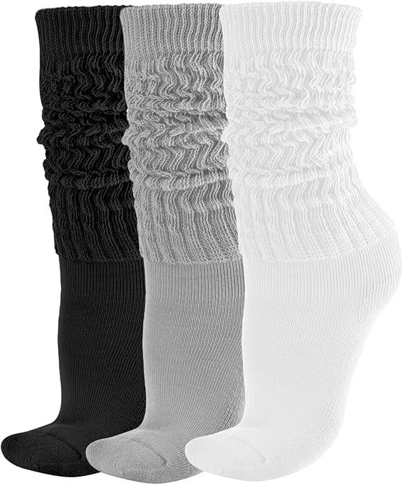 3 Pairs High Socks Women,Scrunchy Socks for Women, Slouch Socks for ...