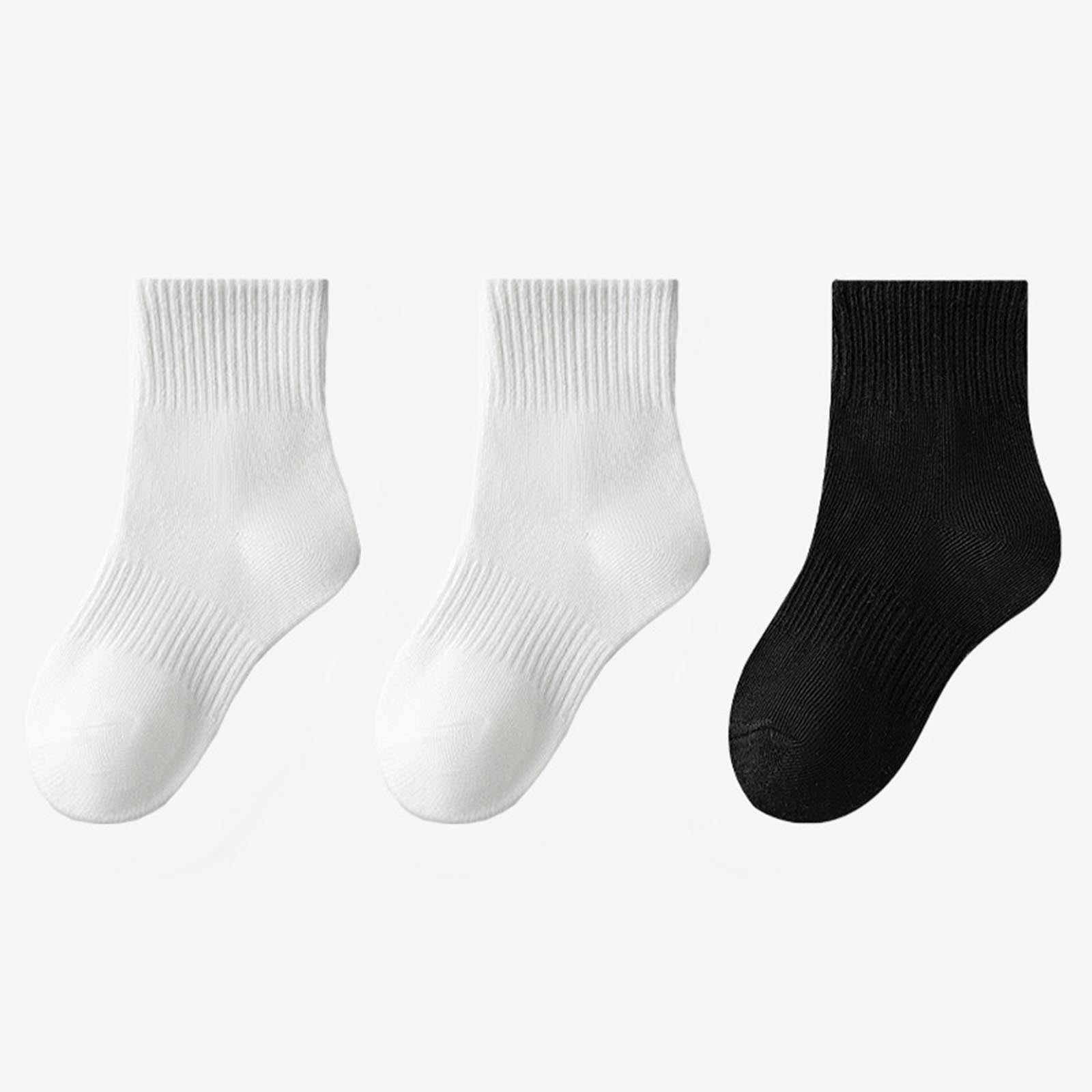 3 Pairs Kids Girls Boys Socks Athletic Cotton Crew Socks Youth Teen ...