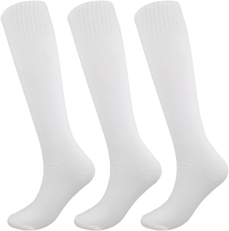 3 Pairs Knee High Long Sports Socks Football Soccer Baseball Softball ...