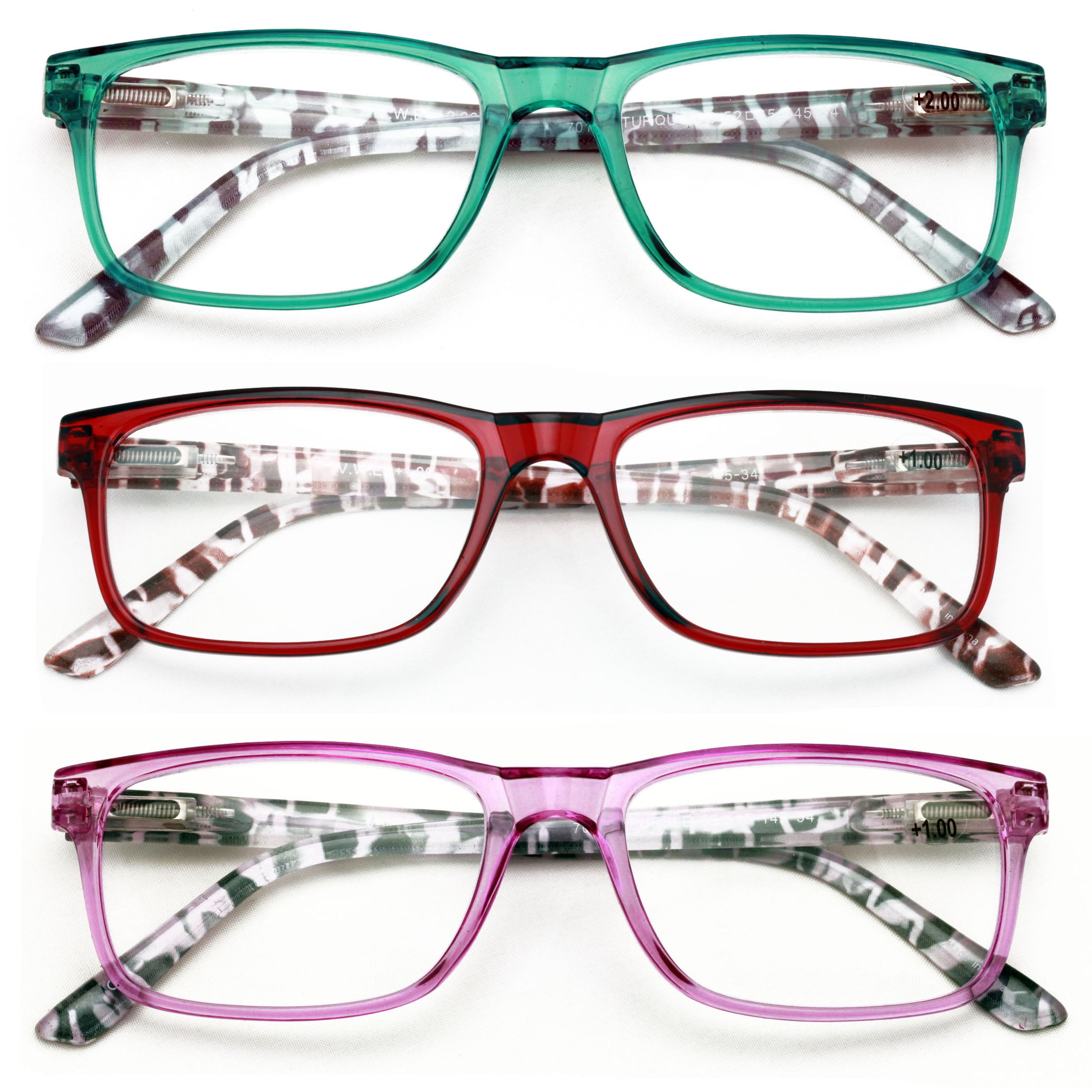 3 Pairs Lightweight Spring Hinge Tile Design Rectangular Reading ...