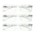 3 Pairs Lightweight Transparent Clear Lens Rectangular Readers with ...
