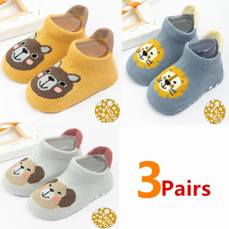 3 Pairs/Lot Newborn Baby Socks Kids Boys Girls Cotton Cartoon Soft Sock ...