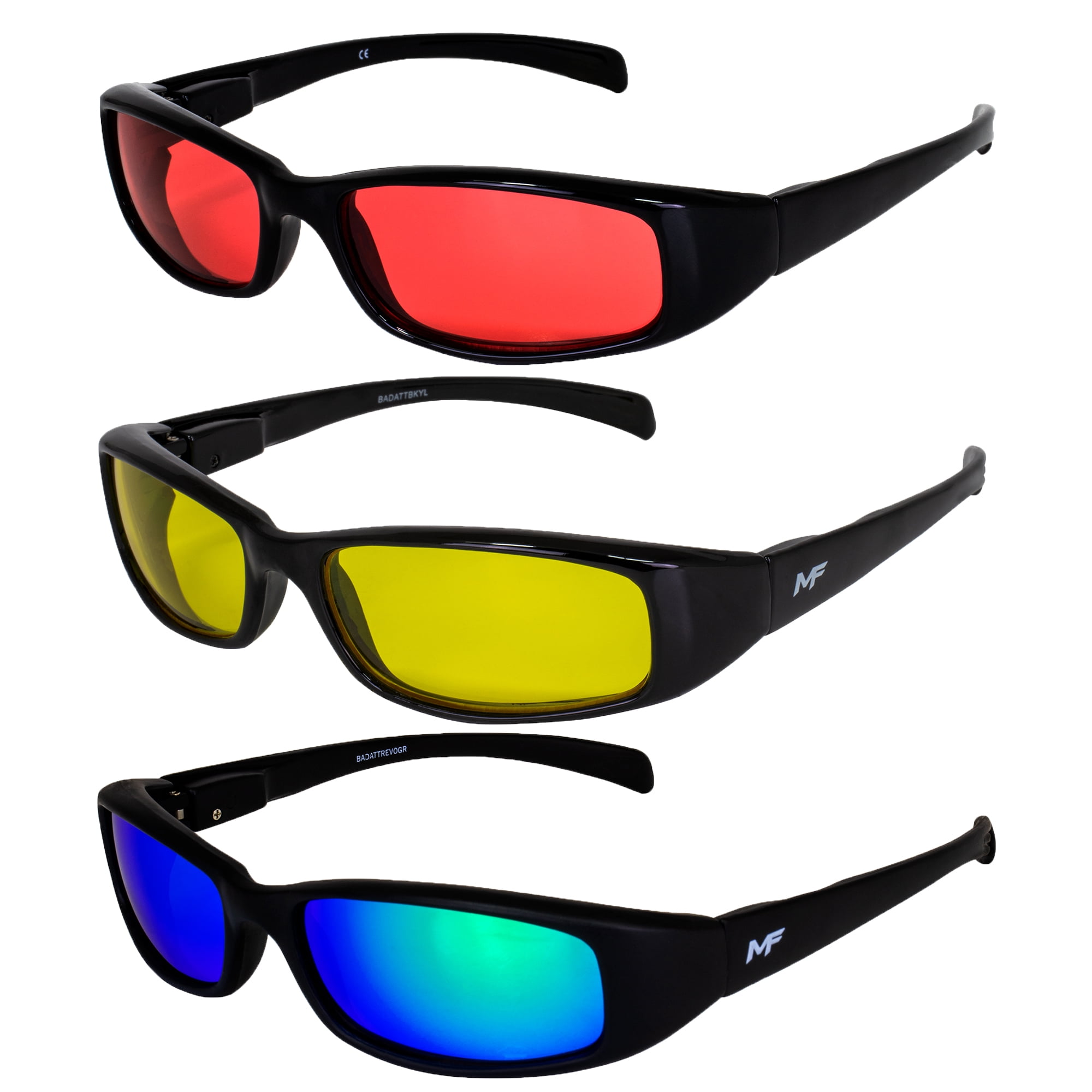 3 Pairs of MF Eyewear Bad Attitude Motorcycle Glasses Shatterproof ...