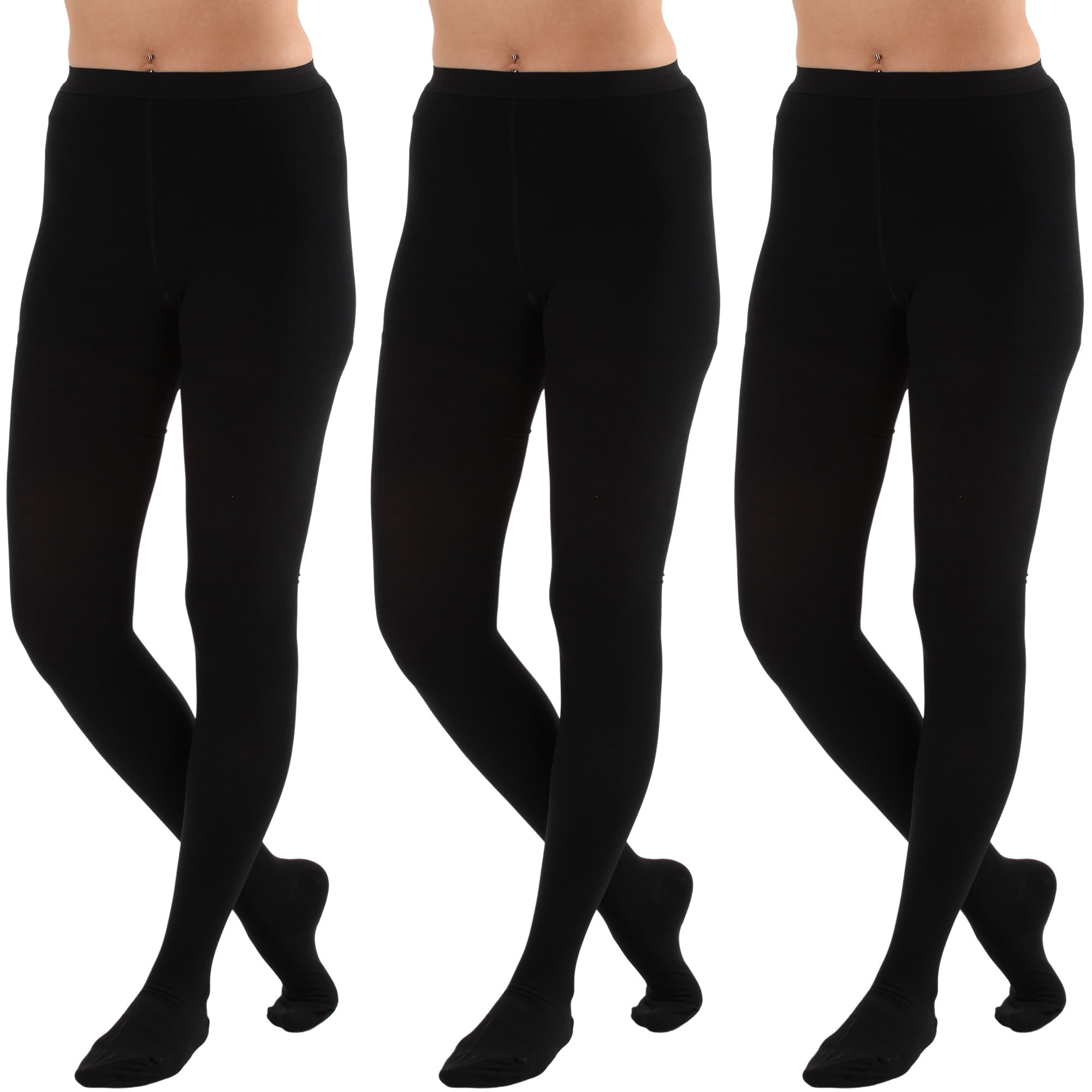 Absolute Support 3-Pack Compression Tights for Women 20-30mmHg - Black ...
