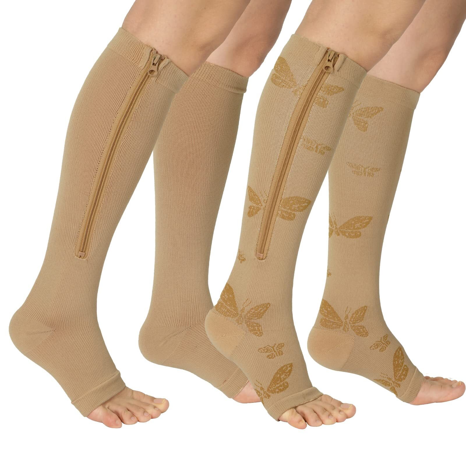 3 Pairs Medical Sport Compression Socks - 15-20mmhg Graduated Knee-High ...